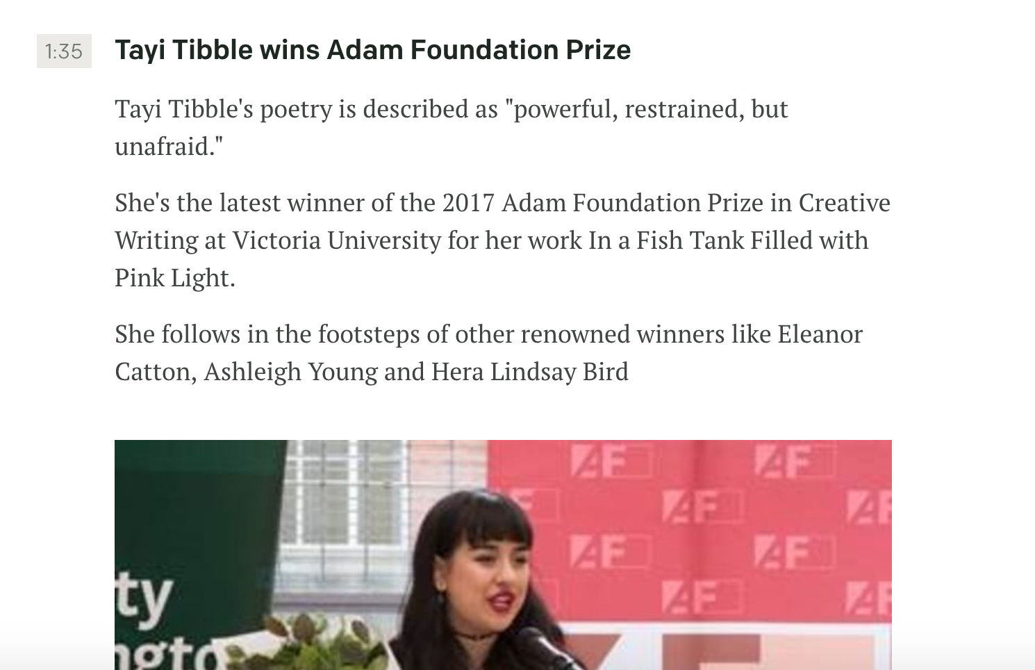 Jesse Mulligan talks with Tayi Tibble, Adam Foundation Prize winner ...