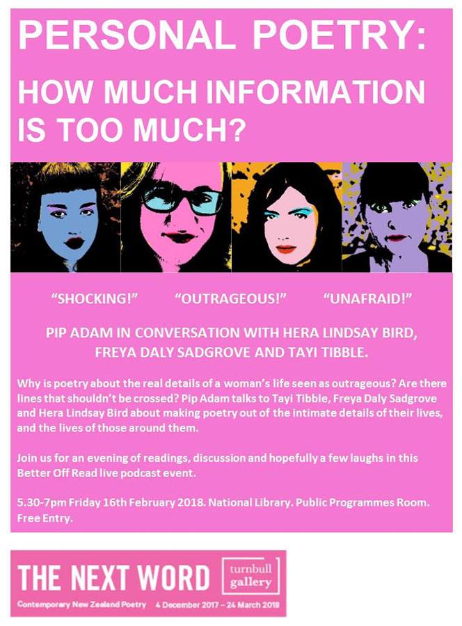 ‘Personal Poetry: How much information is too much’ at Wellington’s ...