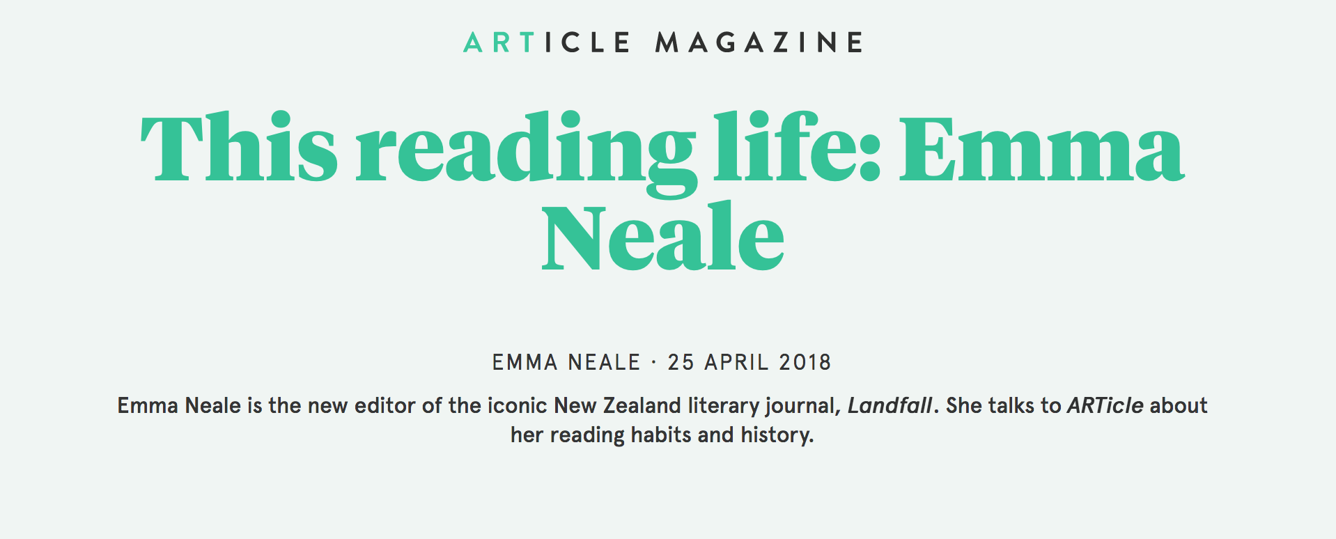 From NZ Festival: Landfall editor, Emma Neale, talks to ARTicle ...