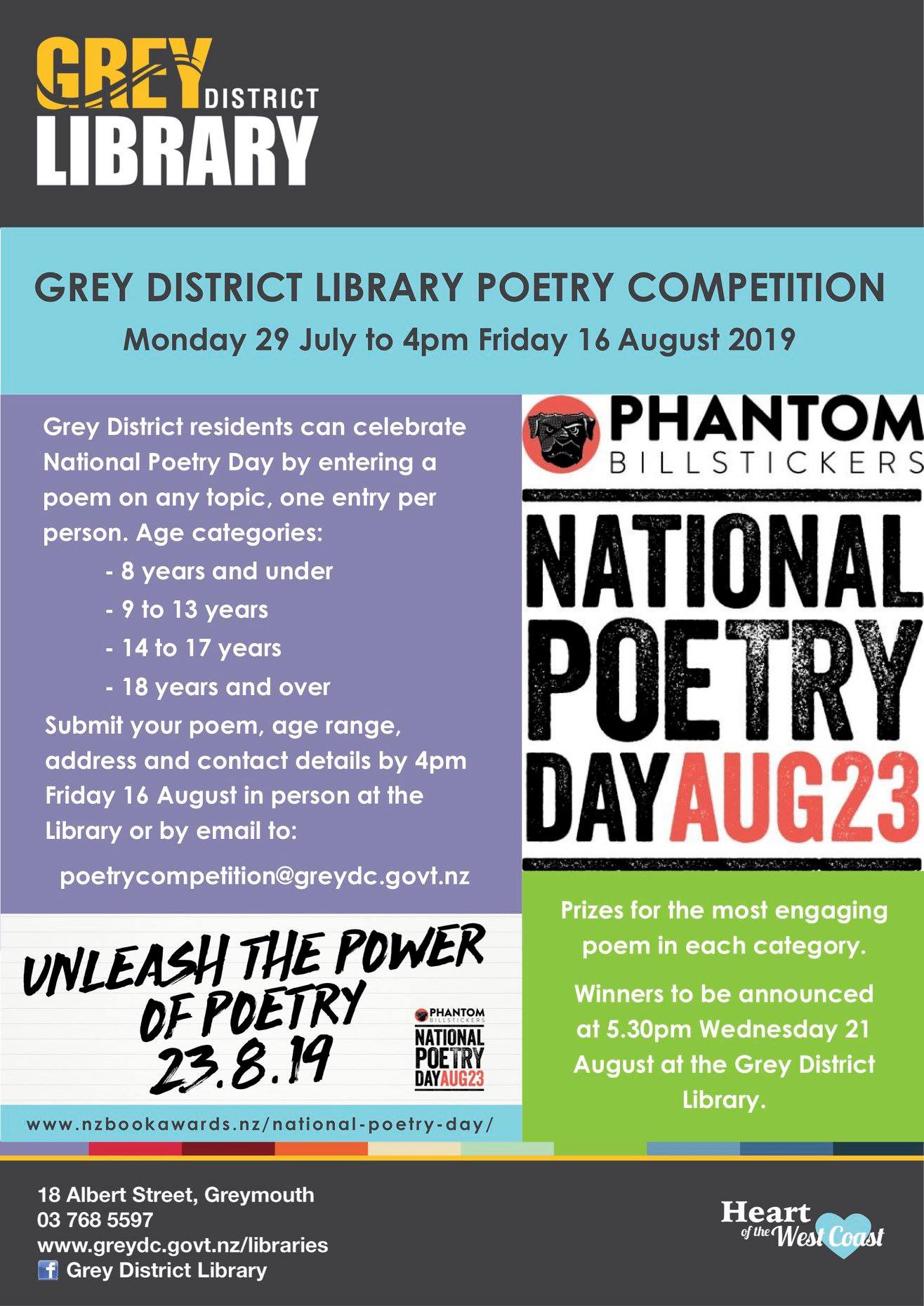 Poetry Shelf noticeboard: National Poetry Day Grey District Library ...