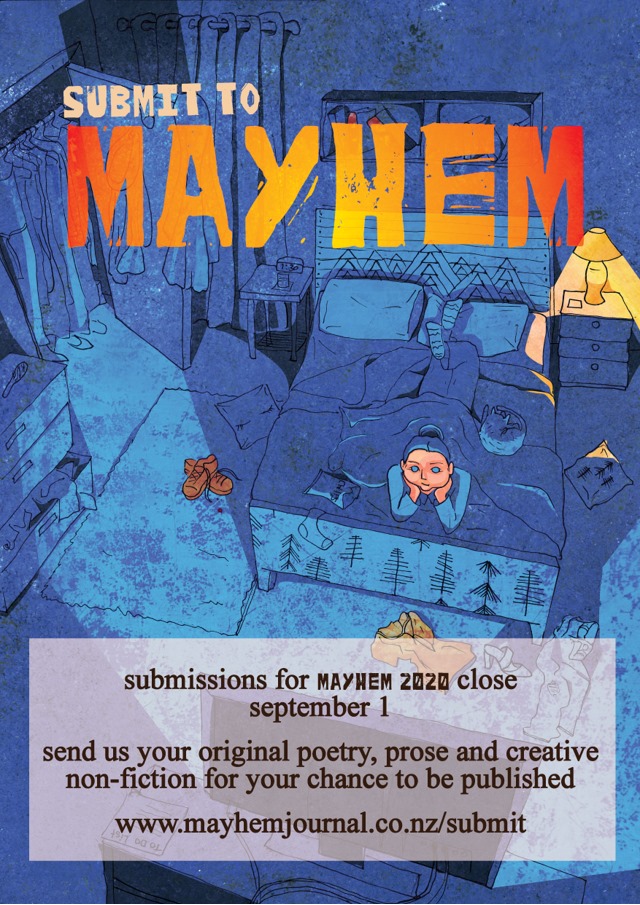 Poetry Shelf noticeboard: submissions open for Mayhem | NZ Poetry Shelf