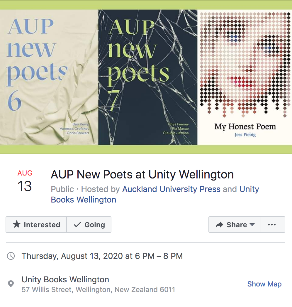 Poetry Shelf noticeboard: AUP triple poetry book launch | NZ Poetry Shelf